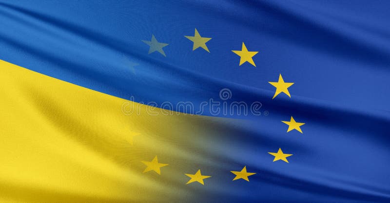 European Union and Ukraine. Stock Illustration - Illustration of ...