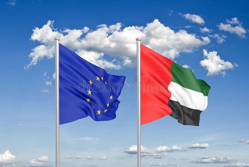 United Arab Emirates Flag Blowing in the Wind. Background Texture. 3d ...