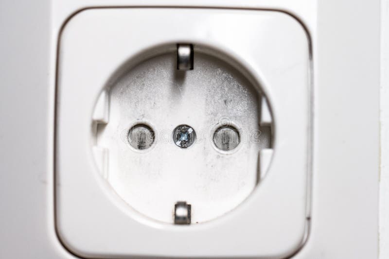 European 230 Volt Earthed Electric Wall Socket.. Stock Image - Image of ...