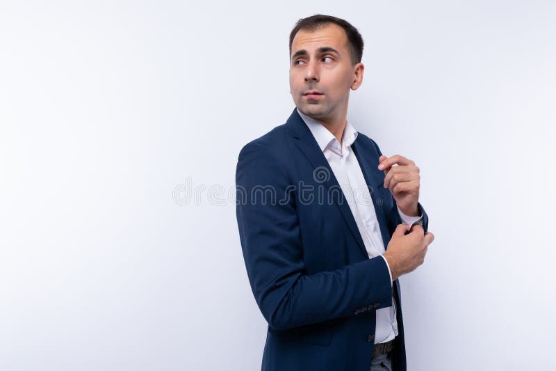 European 40 Year Old Business Man is Puzzled by a Problem and Looks ...