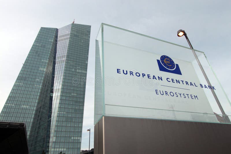 Europese Centrale Bank redactionele stock foto. Image of verlicht ...