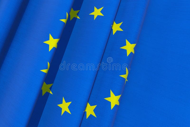 Europese Unie Vlag stock illustratie. Illustration of gevouwen - 36929441