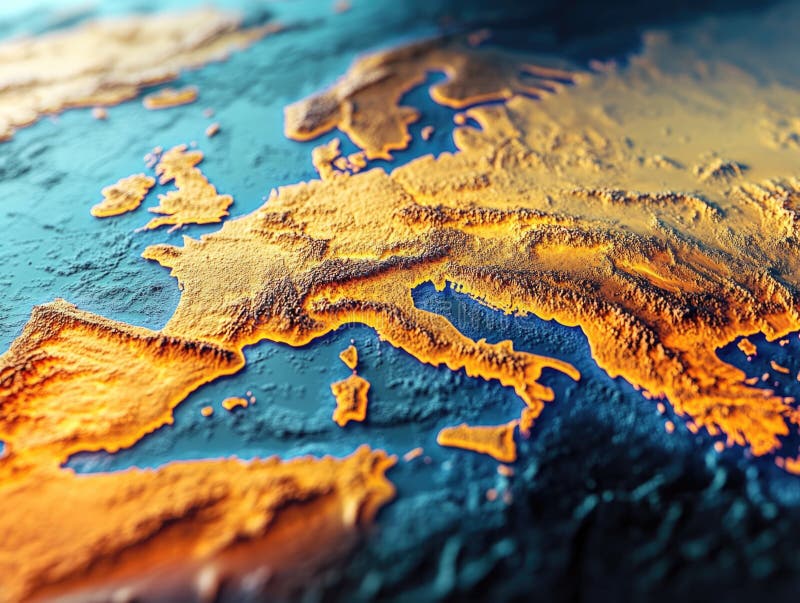 Topographical Map of Europe Stock Photo - Image of italy, cyprus: 358371460