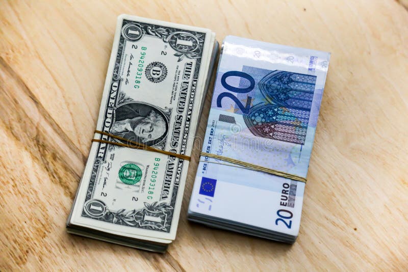 Euros on a table stock photo. Image of column, copper - 173644016