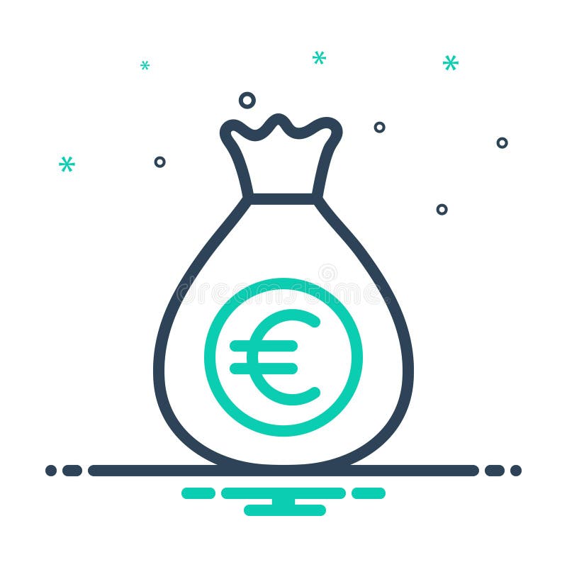 Mix Icon for Euros, Currency and Finance Stock Illustration ...
