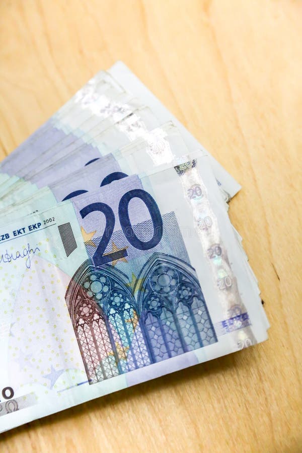 Euros on a table stock photo. Image of column, copper - 173644016