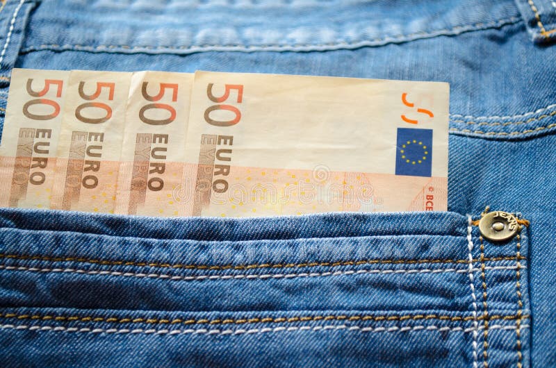 Euros in Your Jeans Pocket. Stock Photo - Image of casual, europe: 40077556
