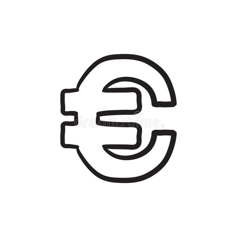 Eurosymbolskizze stock abbildung. Illustration von digit - 35194538