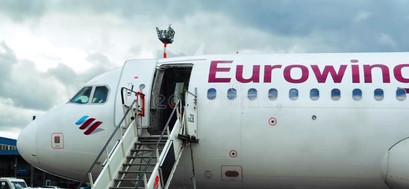 Eurowings Airplane at Duesseldorf Airport Ready for Boarding Editorial ...