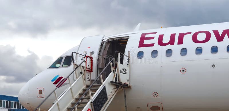 Eurowings Airplane at Duesseldorf Airport Ready for Boarding Editorial ...