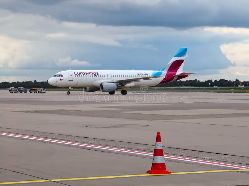 Eurowings Airplane at Duesseldorf Airport Ready for Boarding Editorial ...
