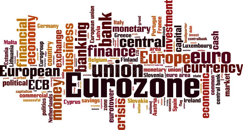 Eurozone word cloud stock vector. Illustration of european - 203011866