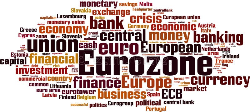 Eurozone word cloud stock vector. Illustration of luxembourg - 285414822