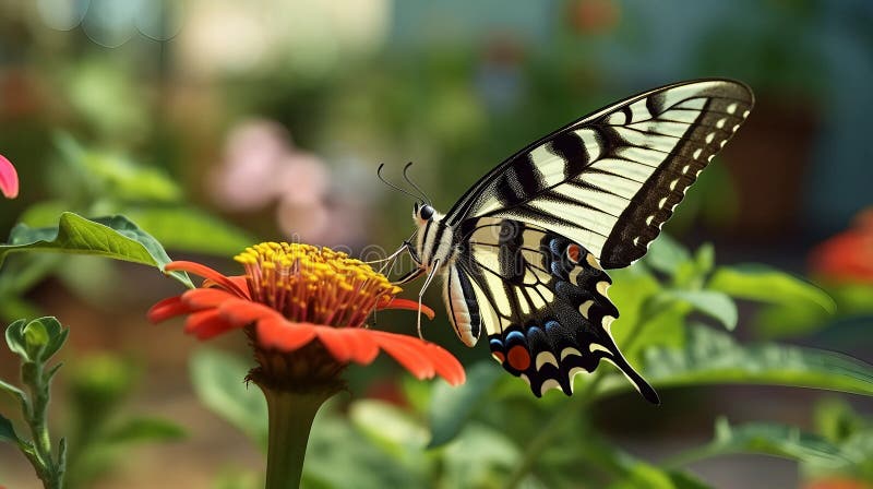 Zebra Swallowtail Butterfly Stock Illustration - Illustration of nature ...