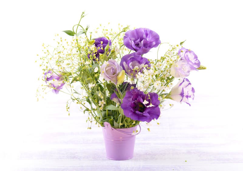 Eustoma flowers bouquet stock image. Image of bouquet - 42050711
