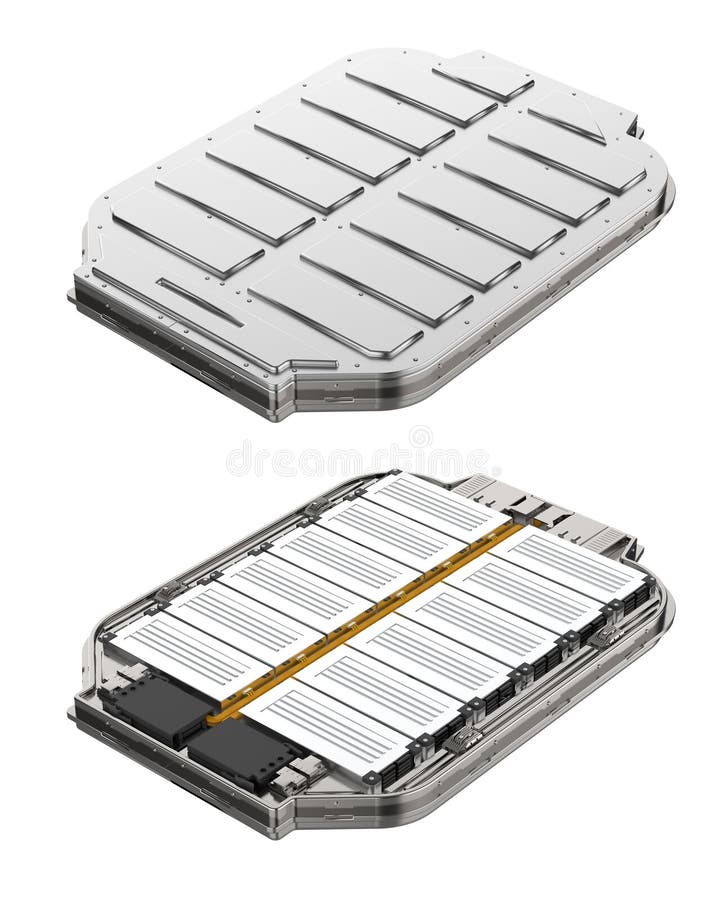 Ev Battery or Pack of Lithium-ion Pouch Cells Module Stock Illustration ...