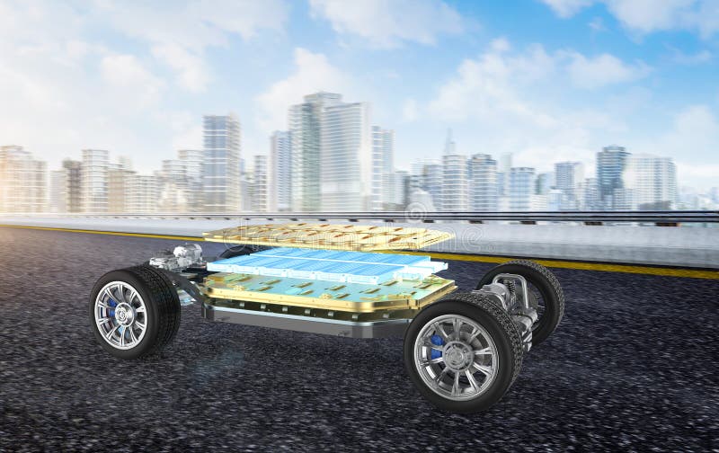 Ev Car or Electric Vehicle with Cityscape Background Stock Illustration ...