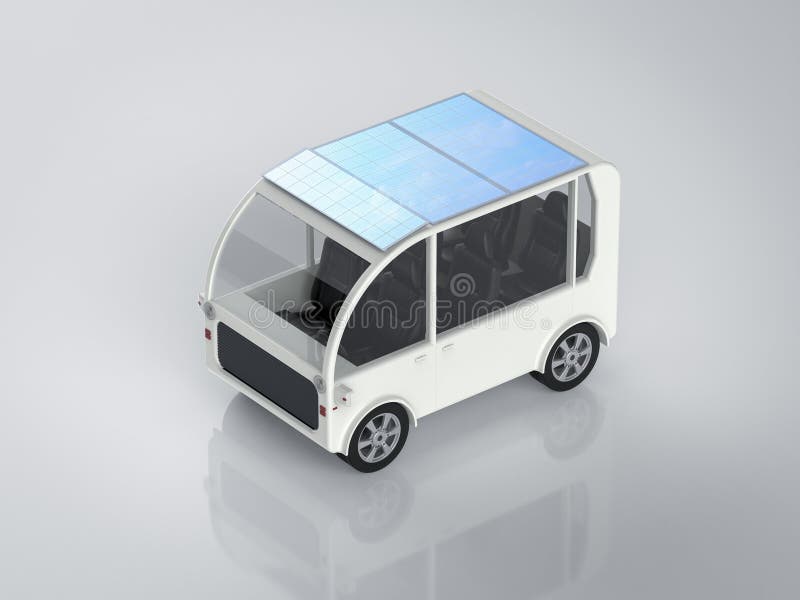 Ev Car or Electric Vehicle with Energy from Solar Panel Stock ...