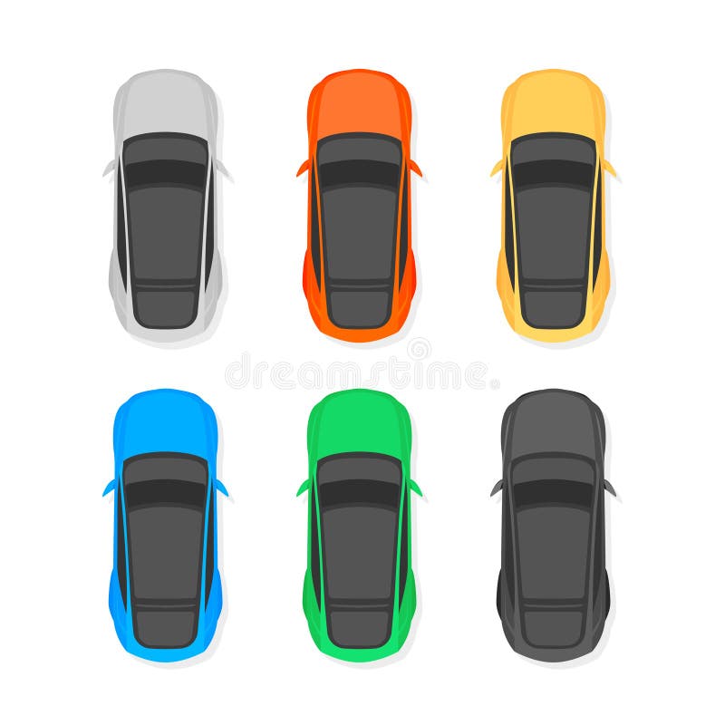 EV Car Top View Icon. Top View Vehicle Flat Isolated Car Icon Stock ...