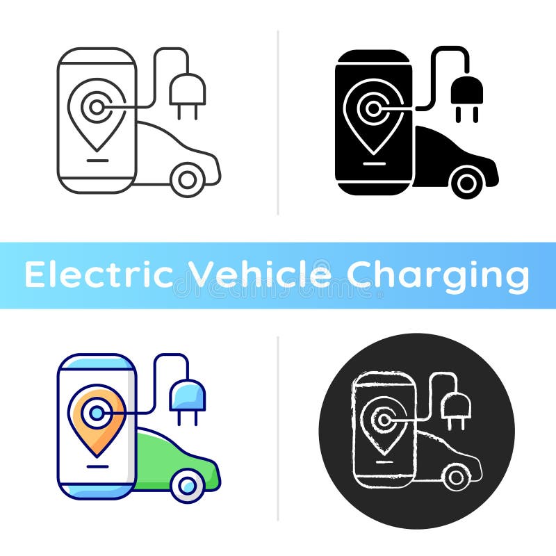 EV charging app icon stock vector. Illustration of logo - 219193170