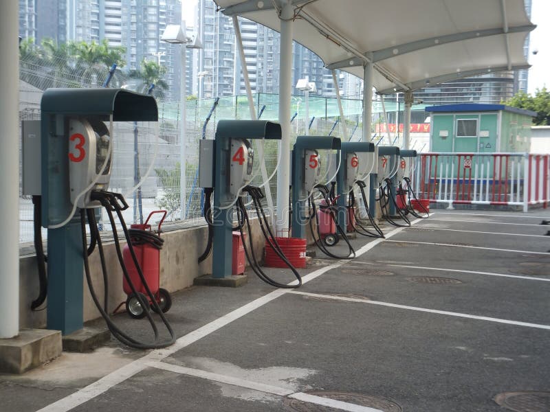 Ev Charging Facilities Landscape, Convenient Ev Charging Editorial ...