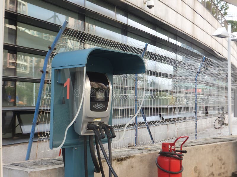 Ev Charging Facilities Landscape, Convenient Ev Charging Editorial ...