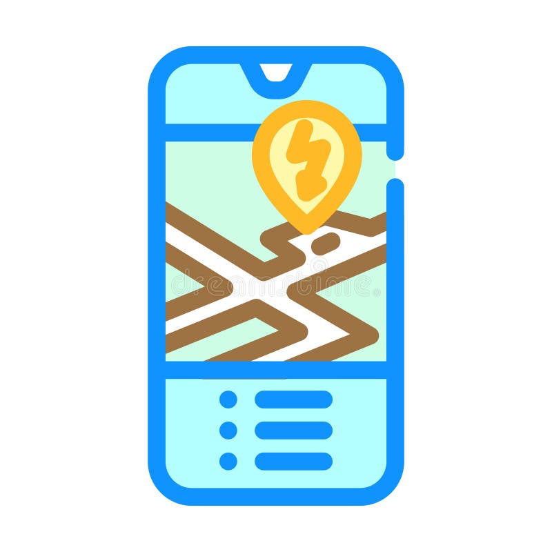 Ev Charging Map Electric Color Icon Vector Illustration Stock Vector ...