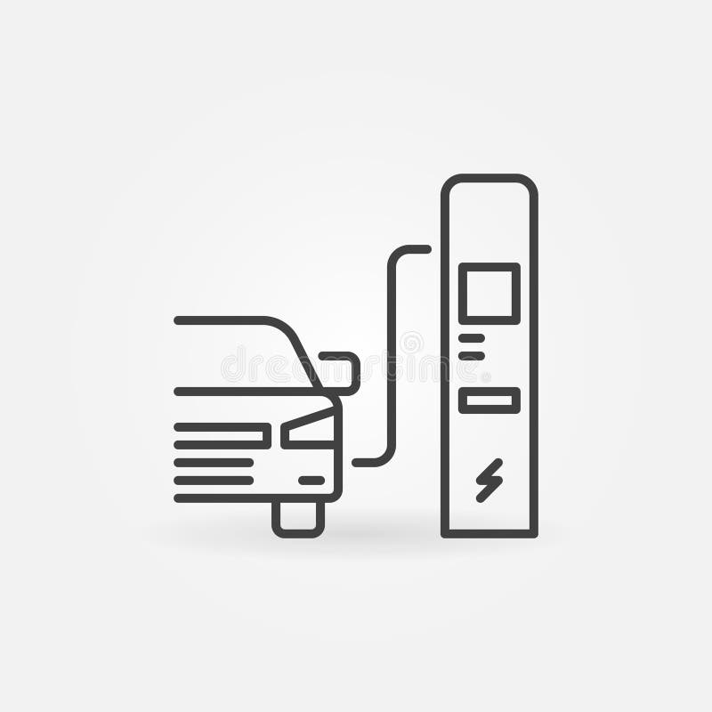 EV Charging Outline Vector Concept Icon Stock Vector - Illustration of ...