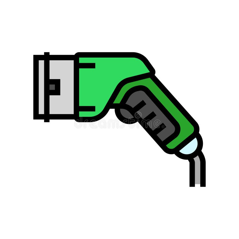 Ev Charging Plug Electric Color Icon Vector Illustration Stock Vector ...
