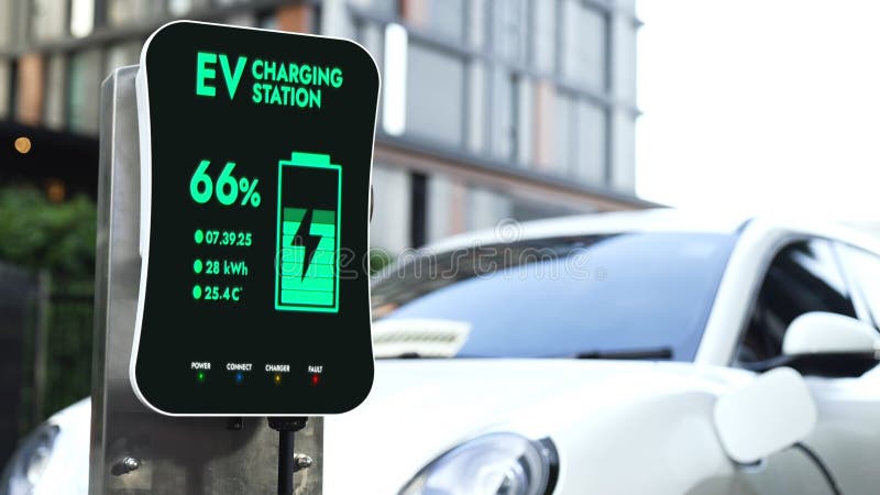 EV Charging Station Display Battery Status Interface for Electric Car ...