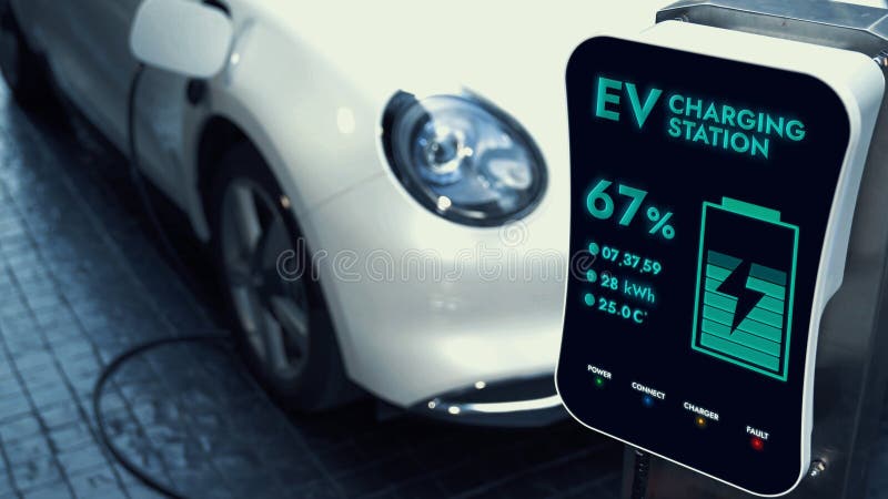 EV Charging Station Display Battery Status Interface for Electric Car ...