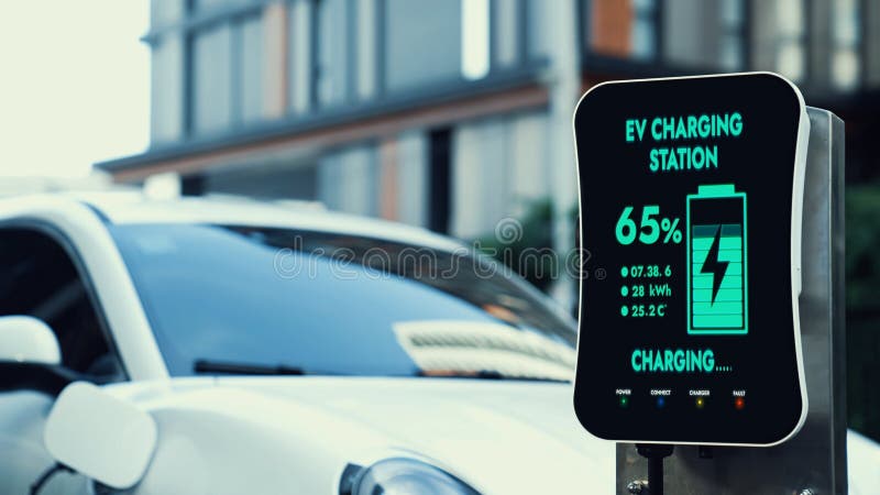 EV Charging Station Display Battery Status Interface for Electric Car ...