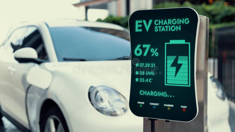 EV Charging Station Display Battery Status Interface for Electric Car ...
