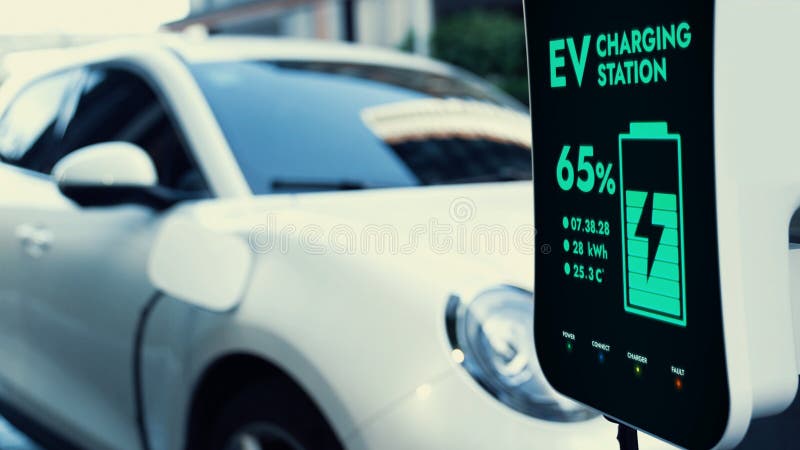 EV Charging Station Display Battery Status Interface for Electric Car ...