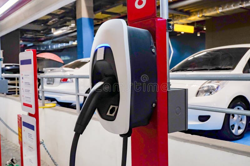 EV Charging Station for Electric Car. Power Supply for EV Car Stock ...
