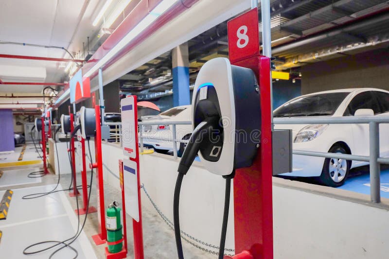 EV Charging Station for Electric Car. Power Supply for EV Car Stock ...