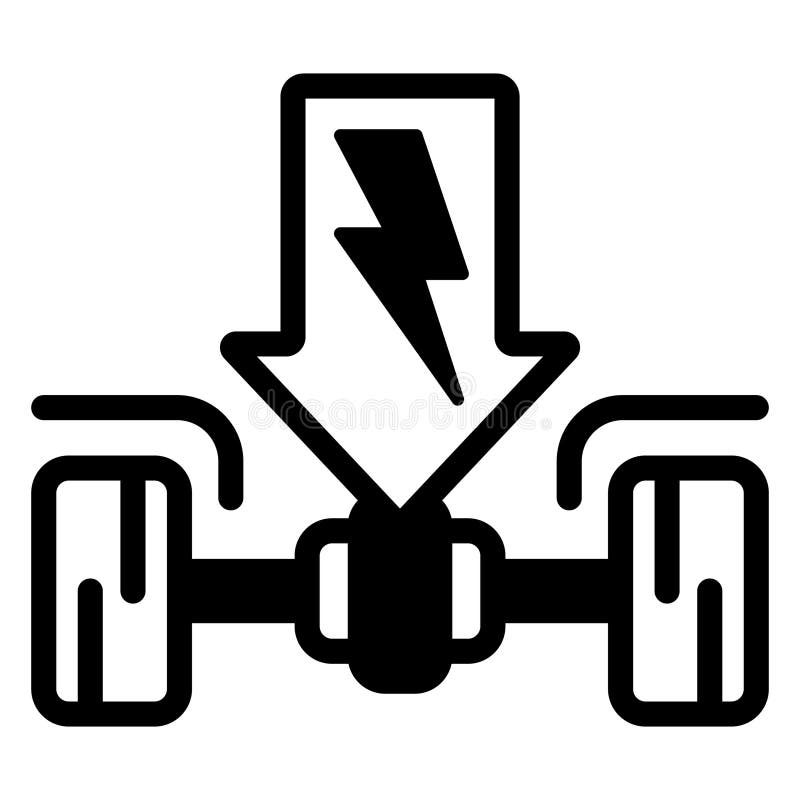Ev Chassis with Wheels Solid Icon, Energy Power Concept. Vector ...