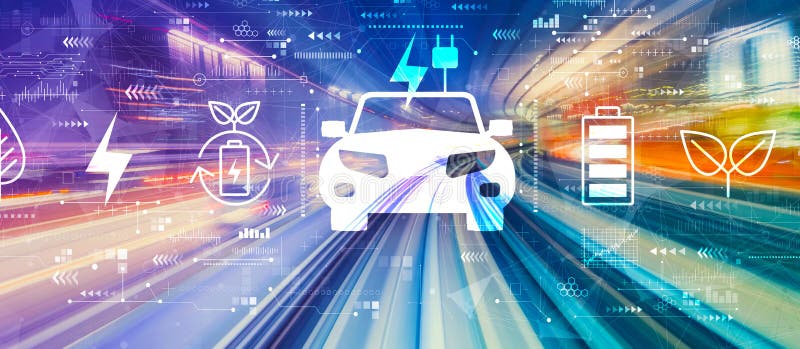 EV Concept with High Speed Motion Blur Stock Image - Image of electric ...