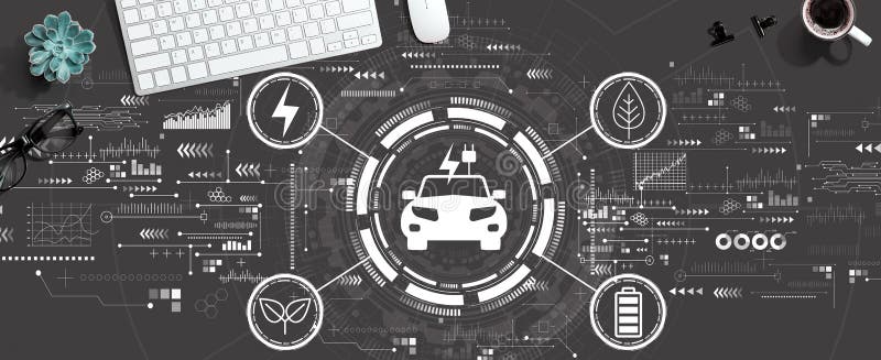 EV Concept with a Computer Keyboard Stock Photo - Image of ...