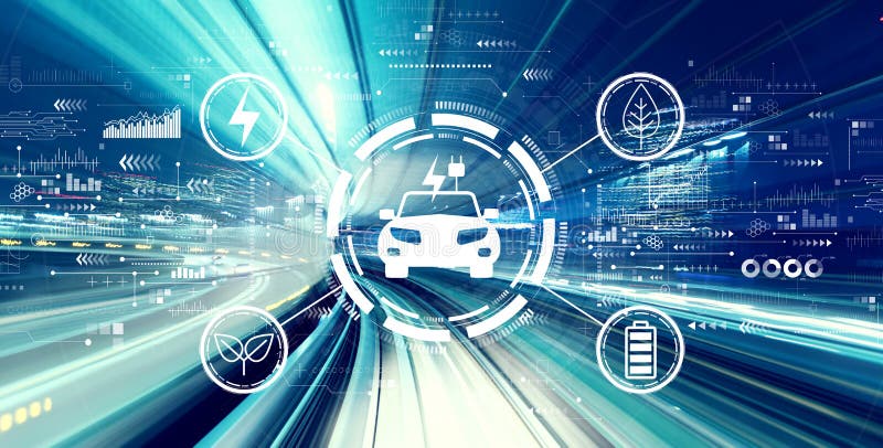 EV Concept with High Speed Motion Blur Stock Image - Image of chart ...