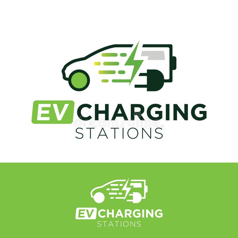 EV Electric Charging Logo Design Template Stock Vector - Illustration ...