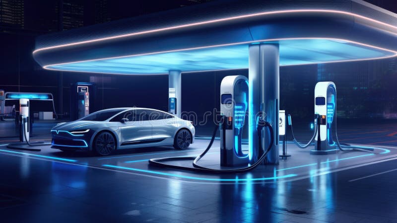 Ev Electric Vehicle Charging Station Hub with Visual Icon Screen ...