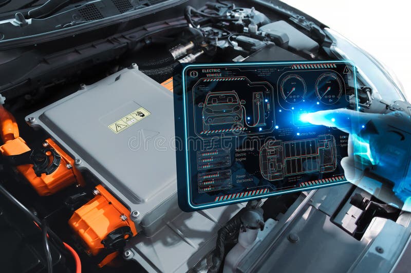 Futuristic Virtual Graphic Touch User Interface on Screen with Electric ...