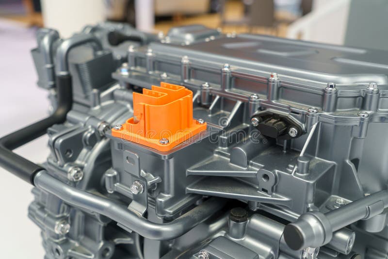 EV Engine Motor Under the Hood of an Electric Vehicle Stock Image ...