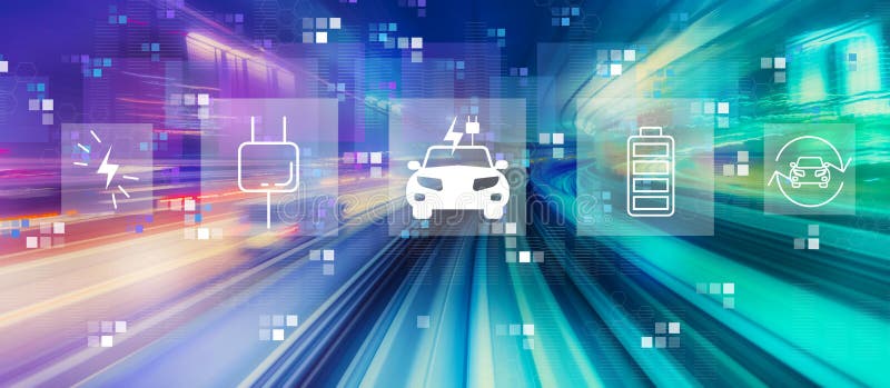 EV with High Speed Motion Blur Stock Illustration - Illustration of ...