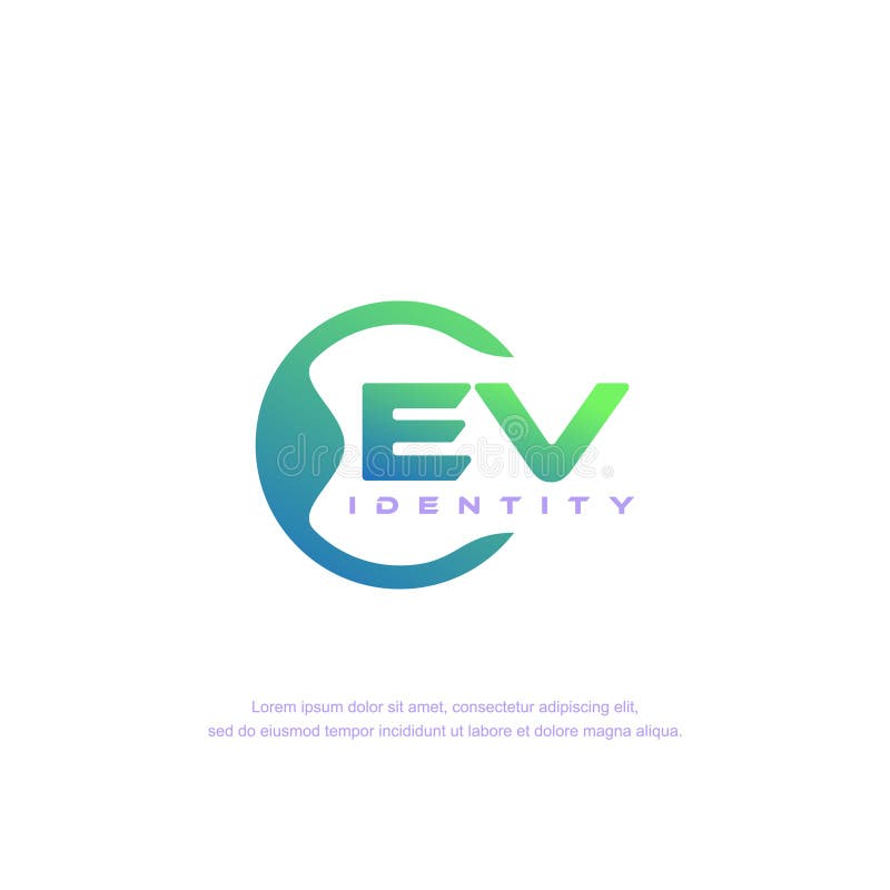 EV Initial Letter Circular Line Logo Template Vector with Gradient ...