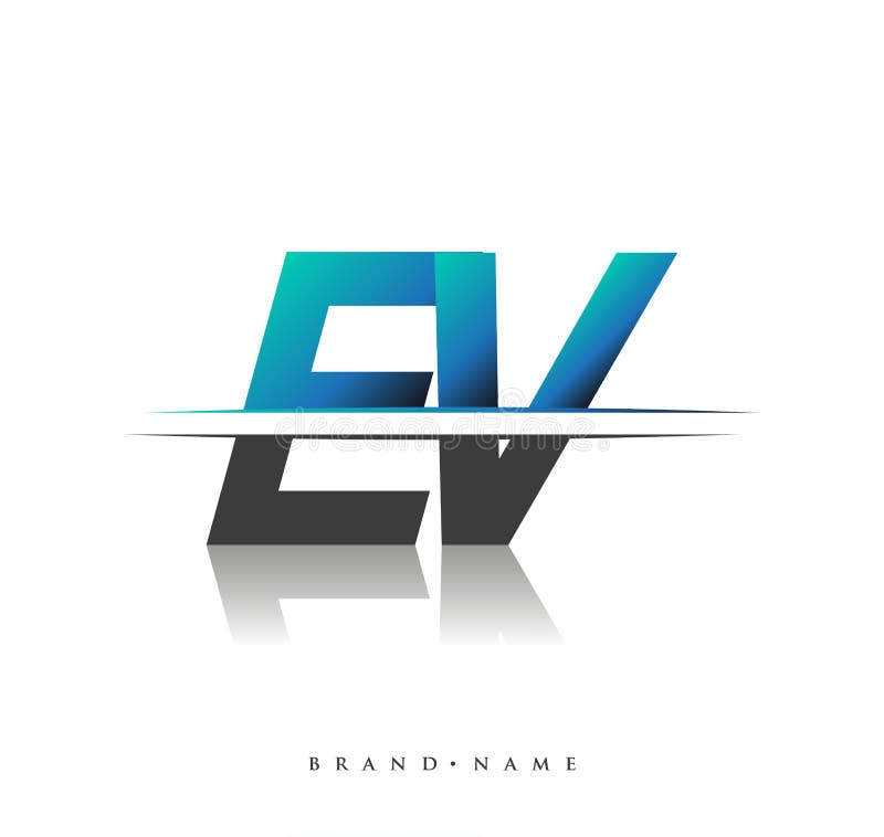 EV Initial Logo Company Name Colored Black and Blue, Simple and Modern ...
