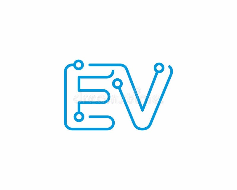 EV Letters, Electronic Circuit, Technology Logo Design Vector 001 Stock ...