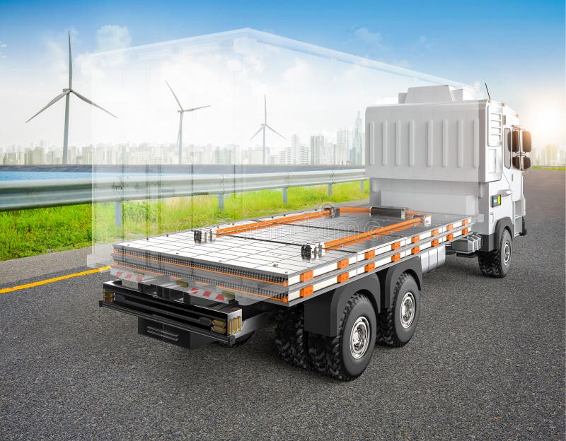 Ev Logistic Trailer Truck or Electric Vehicle Lorry with Pack of ...