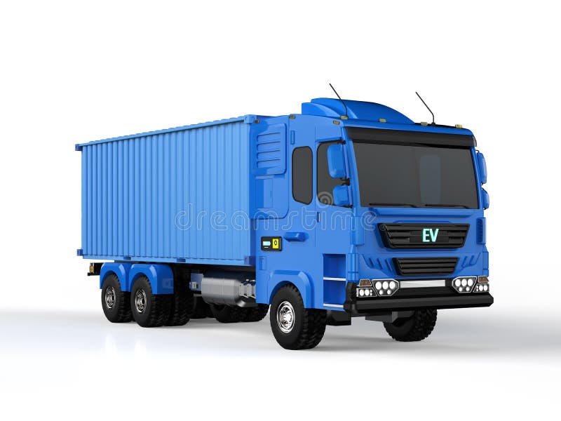 Ev Logistic Truck or Lorry on White Background Stock Illustration ...